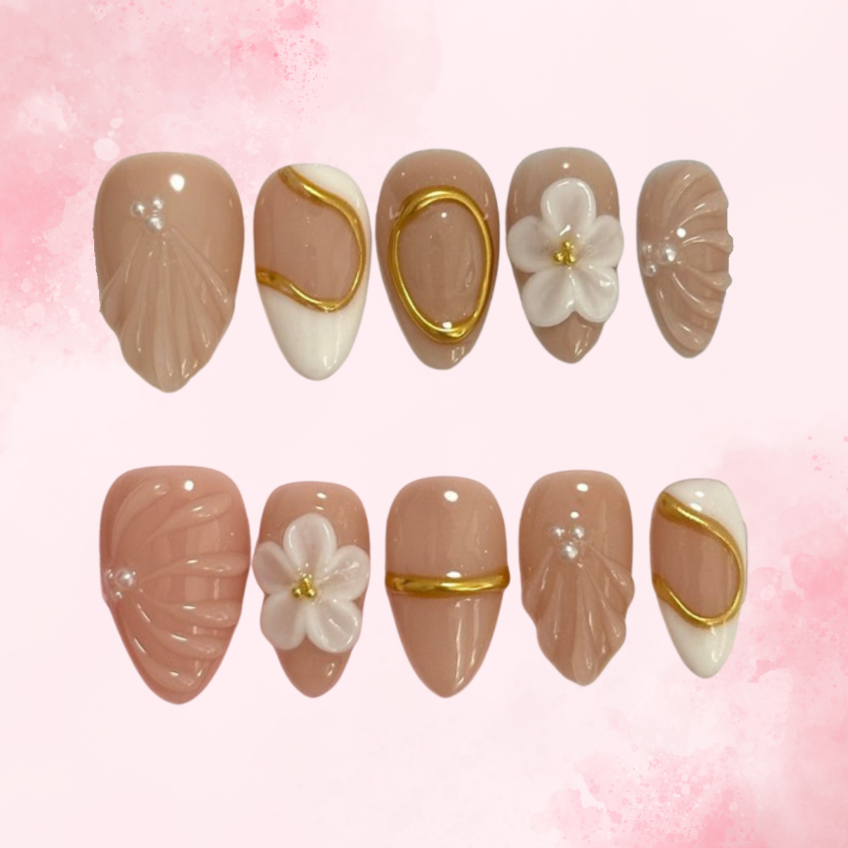 Elegant Floral | Handmade Nails – Ellie Vincy Nails