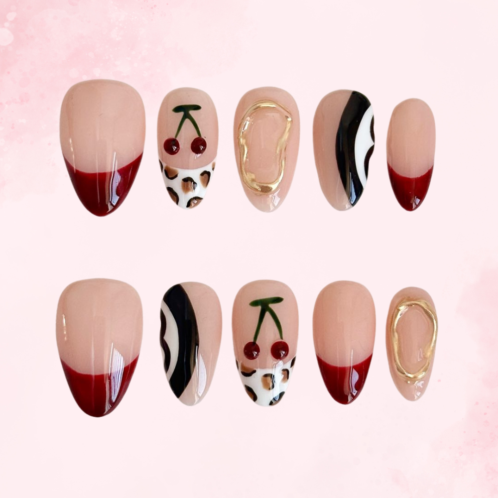 Amande rouge cerise – Ellie Vincy Nails