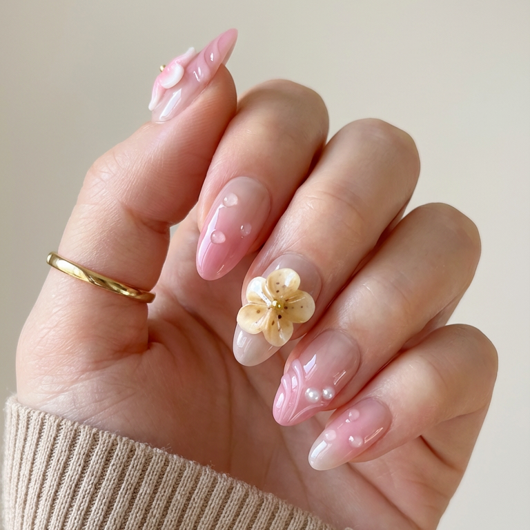 Ellie Vincy Handmade Press on Nails-3D Blossom | Handmade Nails ...